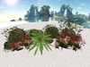 Second Life Marketplace - RW - LOW PRIM Tropical bamboo and fern rock ...