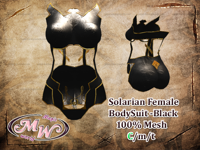 Second Life Marketplace - Solarian F Fantasy Bodysuit Black