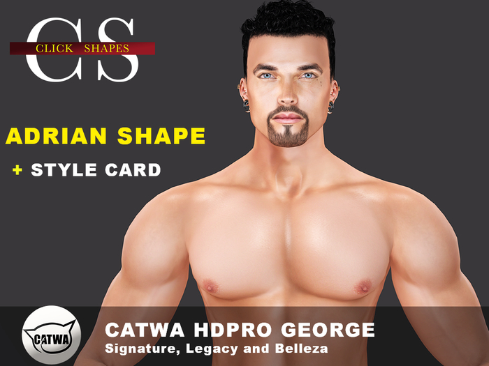 Second Life Marketplace - ADRIAN Male Shape for Catwa HDPRO George Head