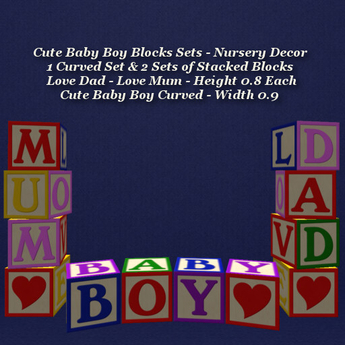 Second Life Marketplace - Cute Baby Boy Block Sets