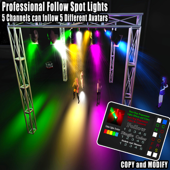 Second Life Marketplace - LIGHT SYSTEM - Follow Spotlights 5 Ch ...