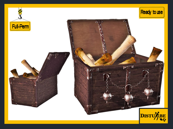Second Life Marketplace - ::DisturbeD:: Old Chest with Scrolls - FULL ...