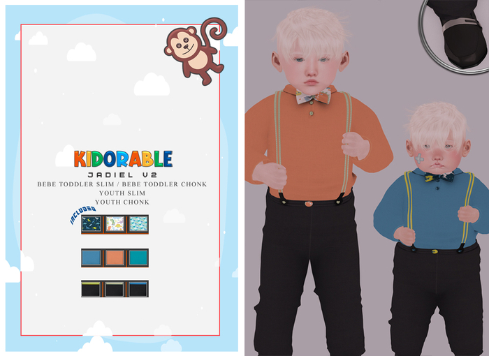 Second Life Marketplace - {K} Jadiel V2 Outfit / Bebe Toddler & Youth ...