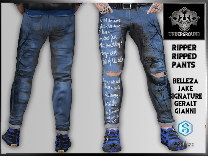 Second Life Marketplace - +V8-SHOP-RIPPER RIPPED-PANTS+THE DARK