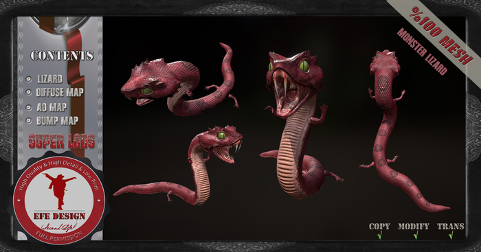 Second Life Marketplace - Monster Lizard Full Permission Efe Design