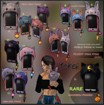 Second Life Marketplace - 4.YOKAI - Plushy Ding Ding - Meow Meow Phone ...
