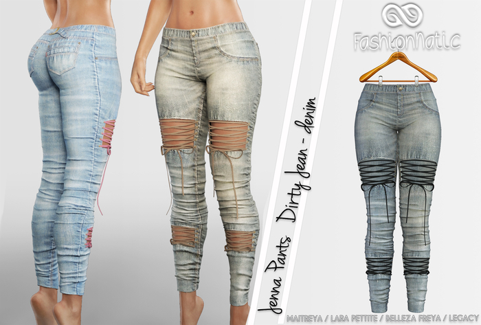 Second Life Marketplace - Jenna Pants Dirty Jeans - Denim - Maitreya ...