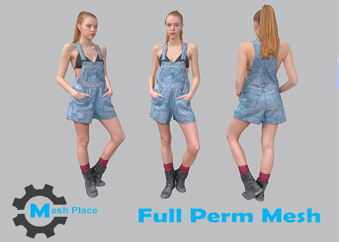 Second Life Marketplace - Mesh Place - Young Girl in Overalls Character ...