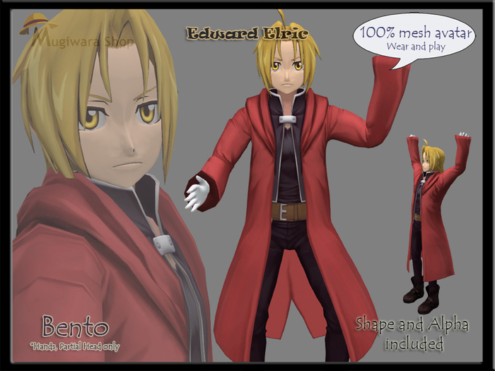 Second Life Marketplace - Avatar Edward Full Metal Alchemist (100% mesh ...