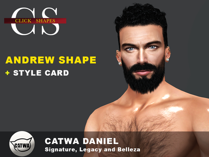Second Life Marketplace - ANDREW Male Shape for Catwa Daniel Head