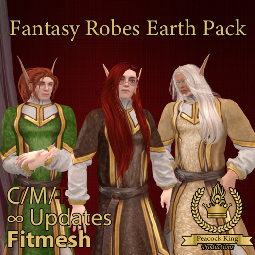 Second Life Marketplace - (PKP) Men's Fantasy Robe - Earth Pack
