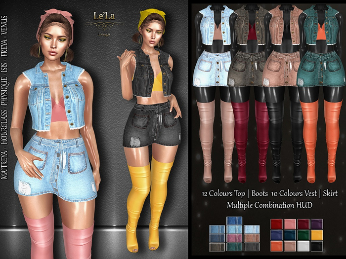 Second Life Marketplace - {Le'La} Lea Denim Outfit