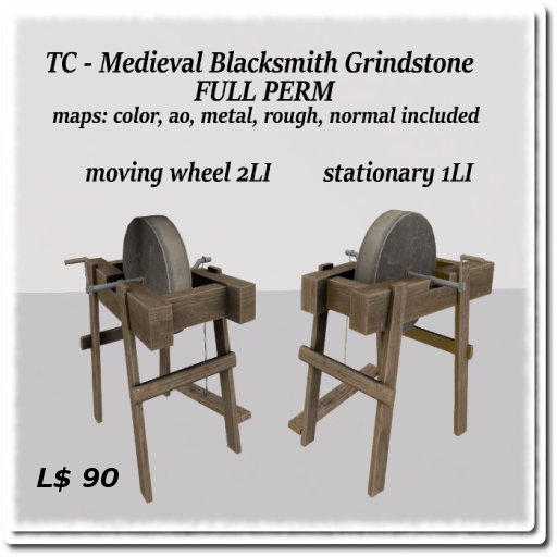 Second Life Marketplace - Medieval Blacksmith Grindstone FULL PERM