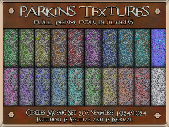Second Life Marketplace - Parkins Textures - Circles Mosaic Set - 20x ...