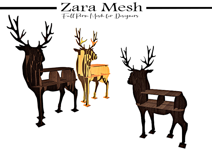 Second Life Marketplace - Zara Mesh - Deer Table - FULL PERM MESH