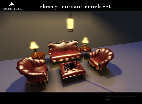 Second Life Marketplace - [Dolphin Design]cherry currant couch set