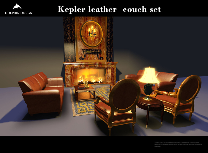 Second Life Marketplace - [Dolphin Design]Kepler leather couch set