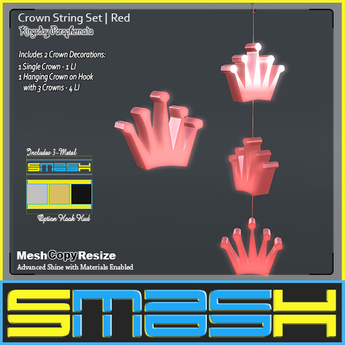 Second Life Marketplace - SMASH - Crown String Set (Red)