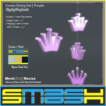 Second Life Marketplace - SMASH - Crown String Set (Purple)
