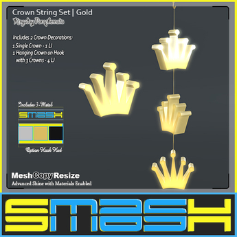 Second Life Marketplace - SMASH - Crown String Set (Gold)