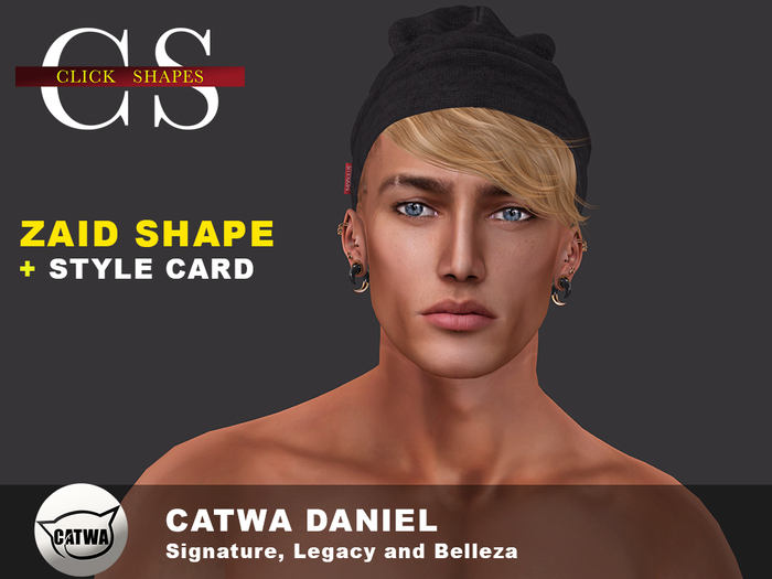 Second Life Marketplace - ZAID Male Shape for Catwa Daniel Head