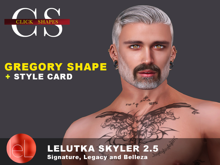 Second Life Marketplace - GREGORY Male Shape for Lelutka Skyler Head