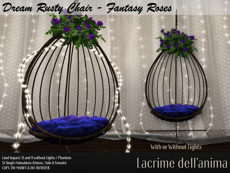 Second Life Marketplace - Dream Rusty Chair - Fantasy Roses