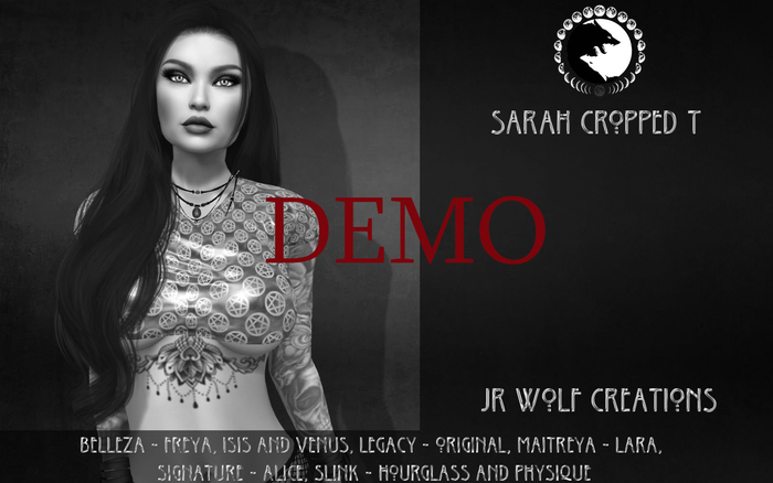 Second Life Marketplace - Sarah Cropped T DEMO ADD ME (JR Wolf Creations)