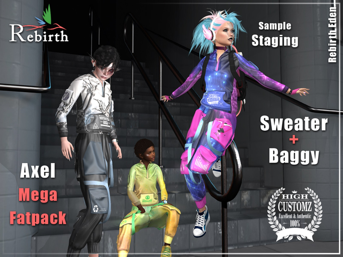 Second Life Marketplace - Axel unisex outfit for REBIRTH Eden body ...