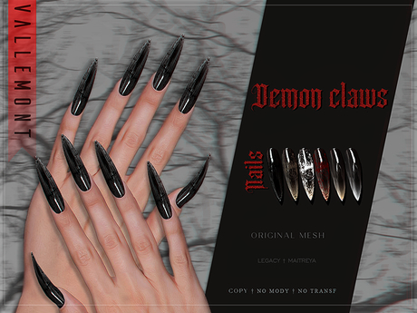 Second Life Marketplace - VALLEMONT - Nails Demon Claws