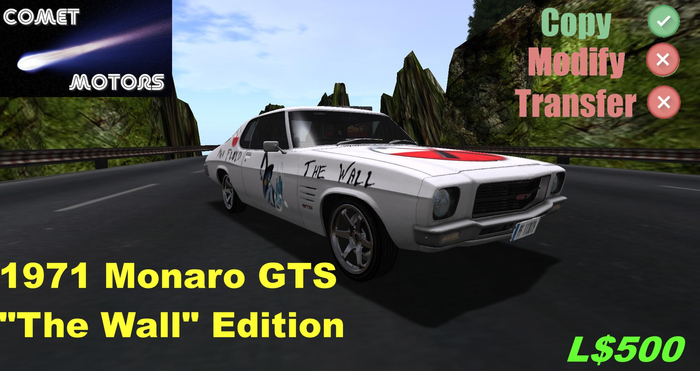 Second Life Marketplace - 1971 Monaro GTS "The Wall" Tribute