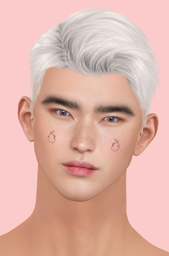 Second Life Marketplace - GARAGE. FIRE FACE TATTOO DEMO