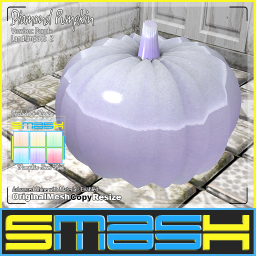 Second Life Marketplace - SMASH - Diamond Pumpkin (Purple)
