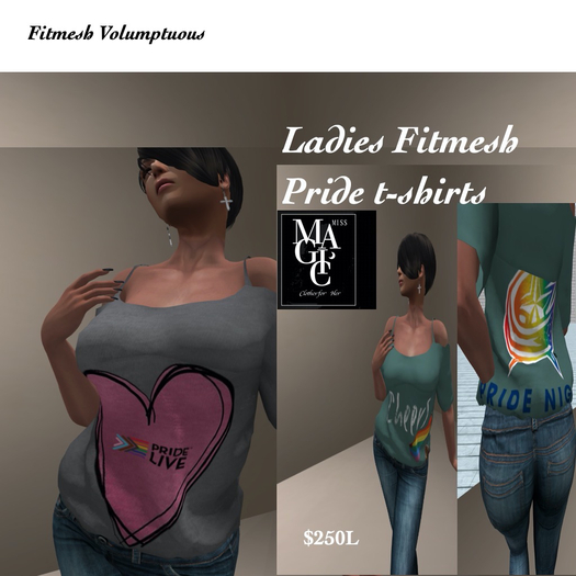 Second Life Marketplace - 2 Volumptuous- Ladies Pride shirts-BOX