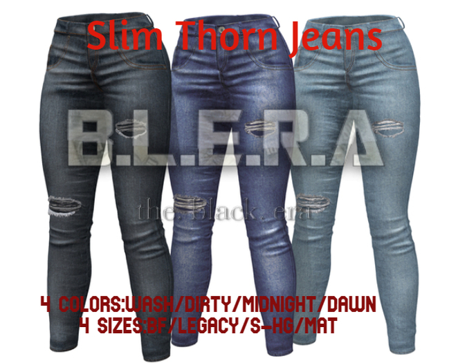 Second Life Marketplace - Slim Thorn Jeans (midnight)