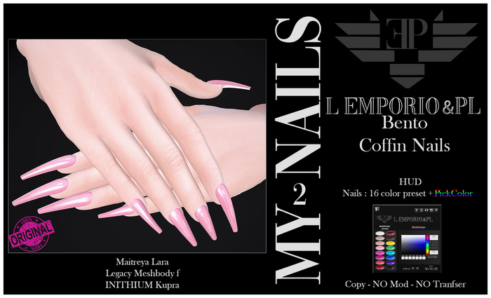 Second Life Marketplace - L'Emporio&PL::*My Nails 2 *:: Coffin Nail