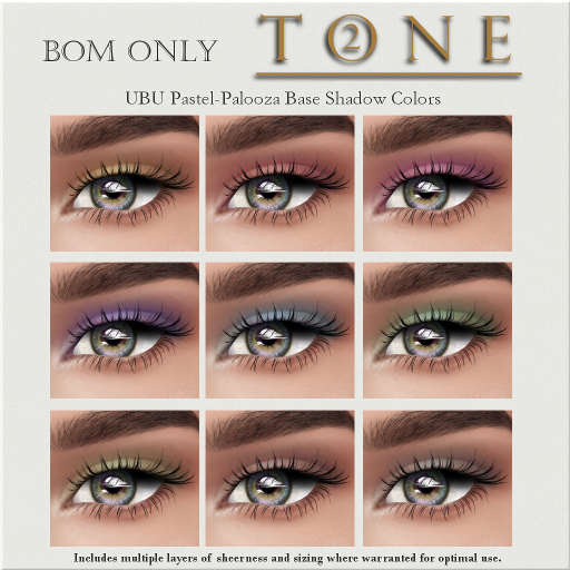Second Life Marketplace - TONE 2 - UBU Pastel-Palooza Base Eye makeup ...