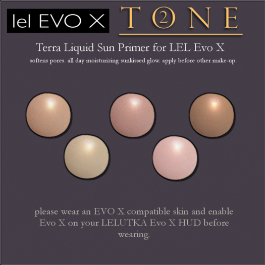 Second Life Marketplace - TONE 2 - UBU Terra Liquid Sun Tinted Primer ...