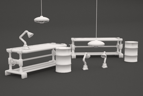 Second Life Marketplace - .::QUTWORLD Steampunk Work Table Set::.FP