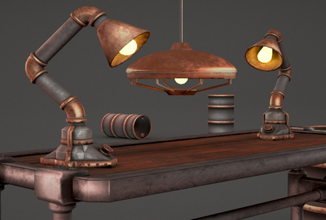 Second Life Marketplace - .::QUTWORLD Steampunk Work Table Set::.FP