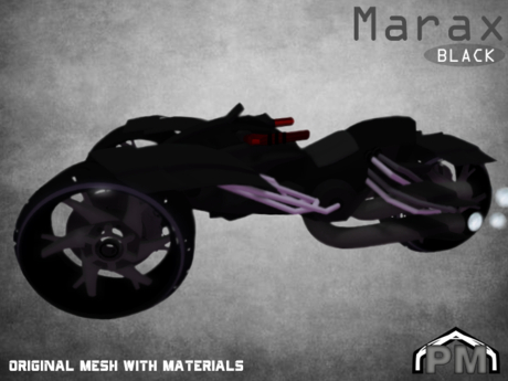 Second Life Marketplace - :PM: Cyberpunk Motorcycle Marax - Black