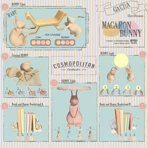Second Life Marketplace - [MG]MACARON BUNNY BookA E2