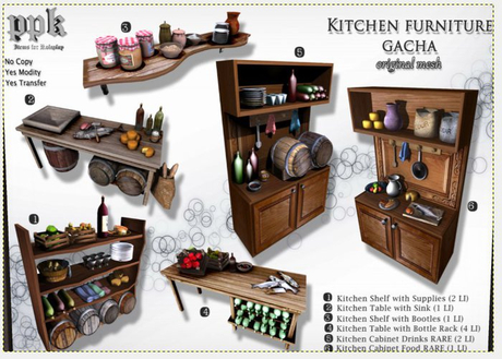 Second Life Marketplace - PPK Kitchen furniture gacha - Table with ...