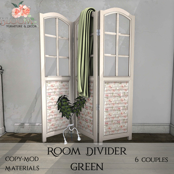 Second Life Marketplace - Bloom! - Room Divider Green (Add me to Unpack)