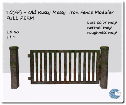 Second Life Marketplace - TC(FP) - Old Rusty Mossy Iron Fence Modular ...