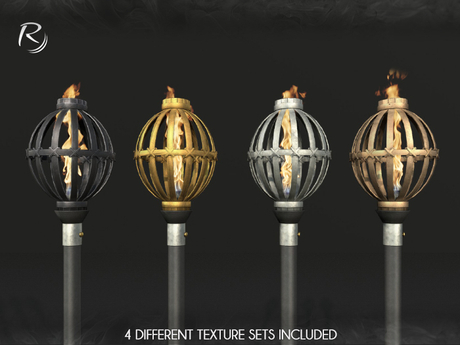 Second Life Marketplace - Riders Modern Gas Outdoor/Patio Torch "Sphere"