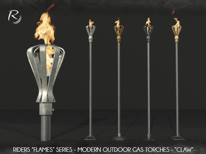 Second Life Marketplace - Riders Modern Gas Outdoor/Patio Torch "Claw"