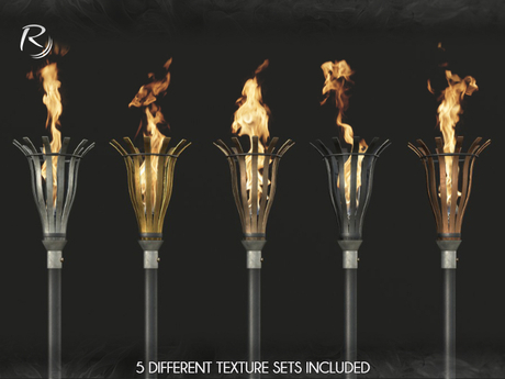 Second Life Marketplace - Riders Modern Gas Outdoor/Patio Torch "Basket"