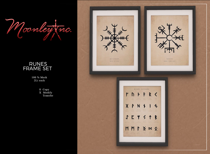 Second Life Marketplace - Moonley Inc. - Runes Frame set