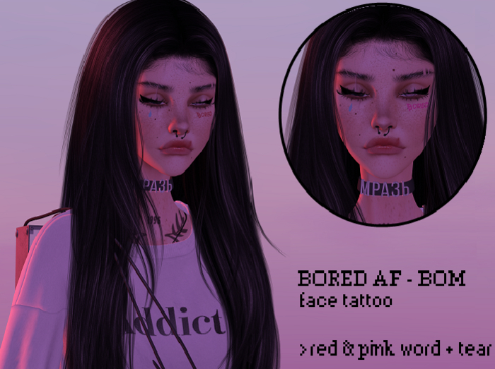 Second Life Marketplace - CRINGE.face tattoo.BoredAf - BOM